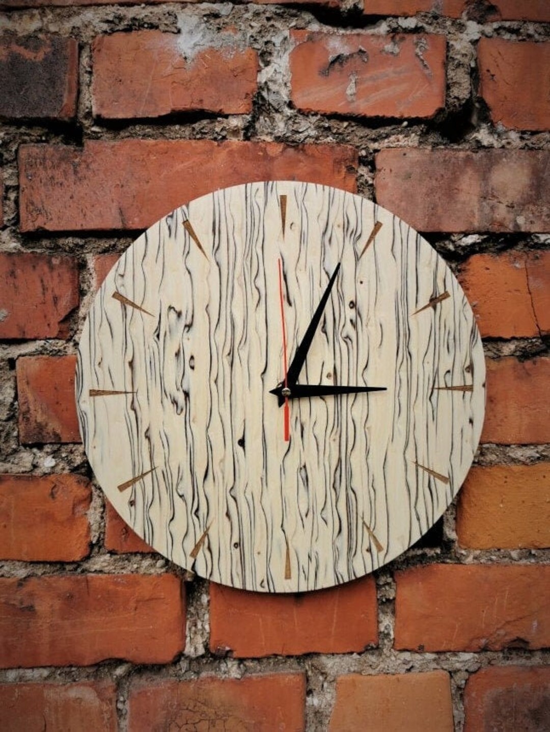 White Ice Wood Clock,wooden Clock,wood Clock,kitchen Wall Clock,wood ...