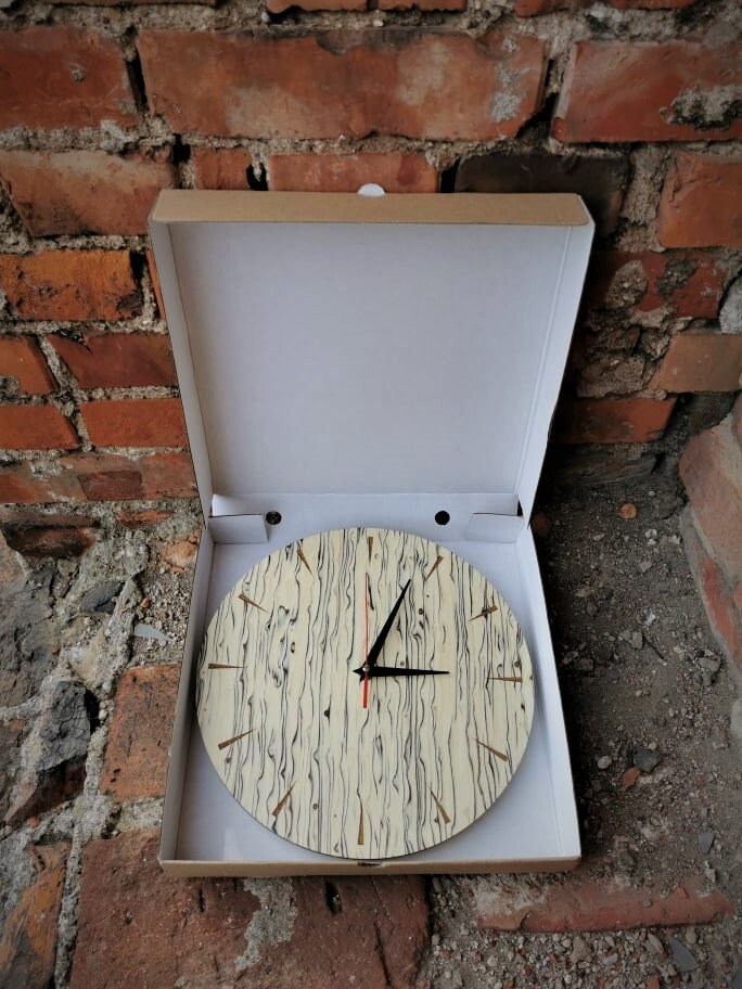 White Ice Wood Clockwooden Clockwood Clockkitchen Wall | Etsy