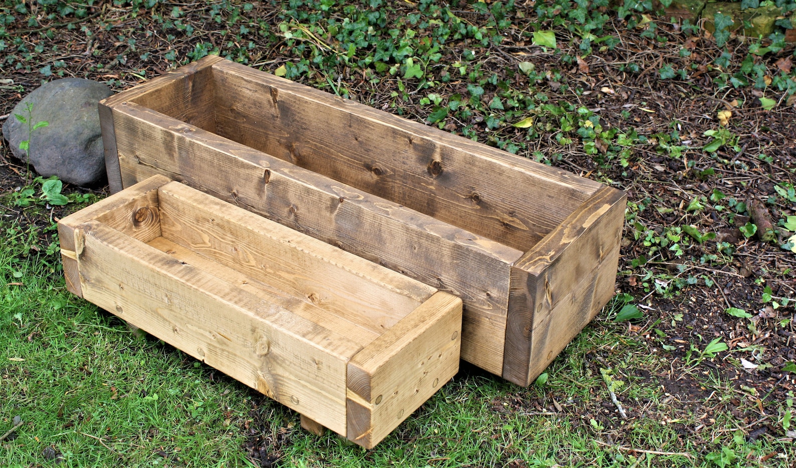 Large Solid Wood Garden Planter Rustic Reclaimed Style - Etsy