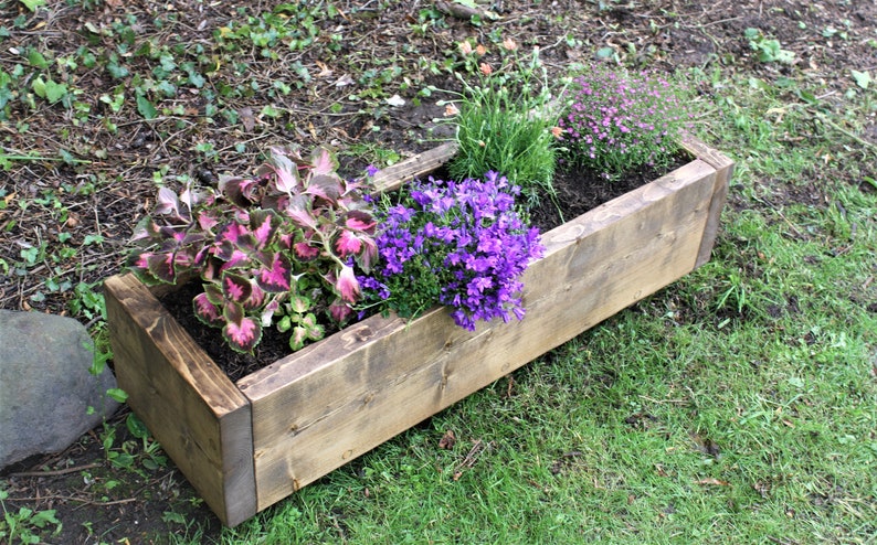 Large Solid Wood Garden Planter Rustic Reclaimed Style | Etsy UK