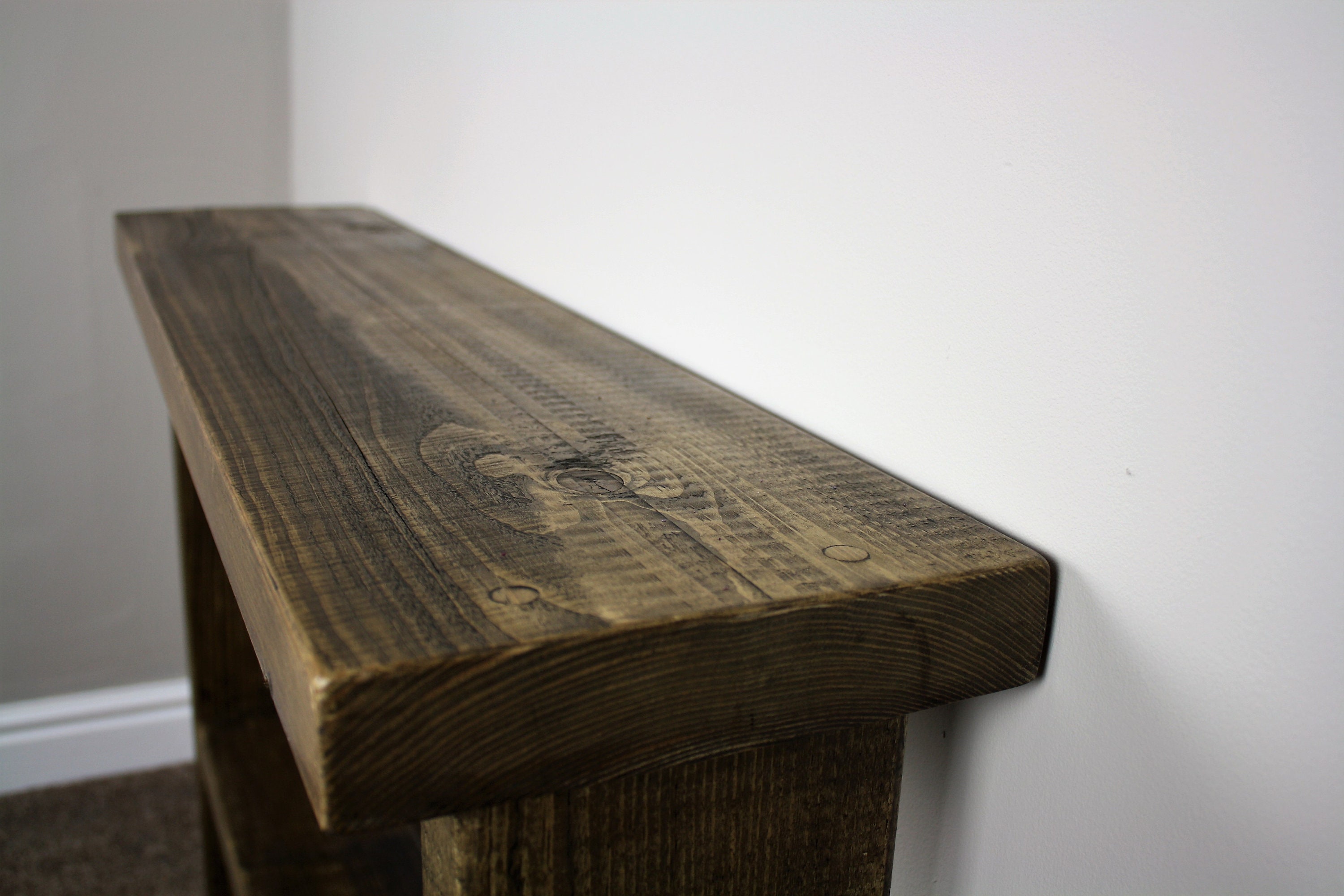 Rustic Hall Table Console Table Side Table Solid Wood Dark - Etsy