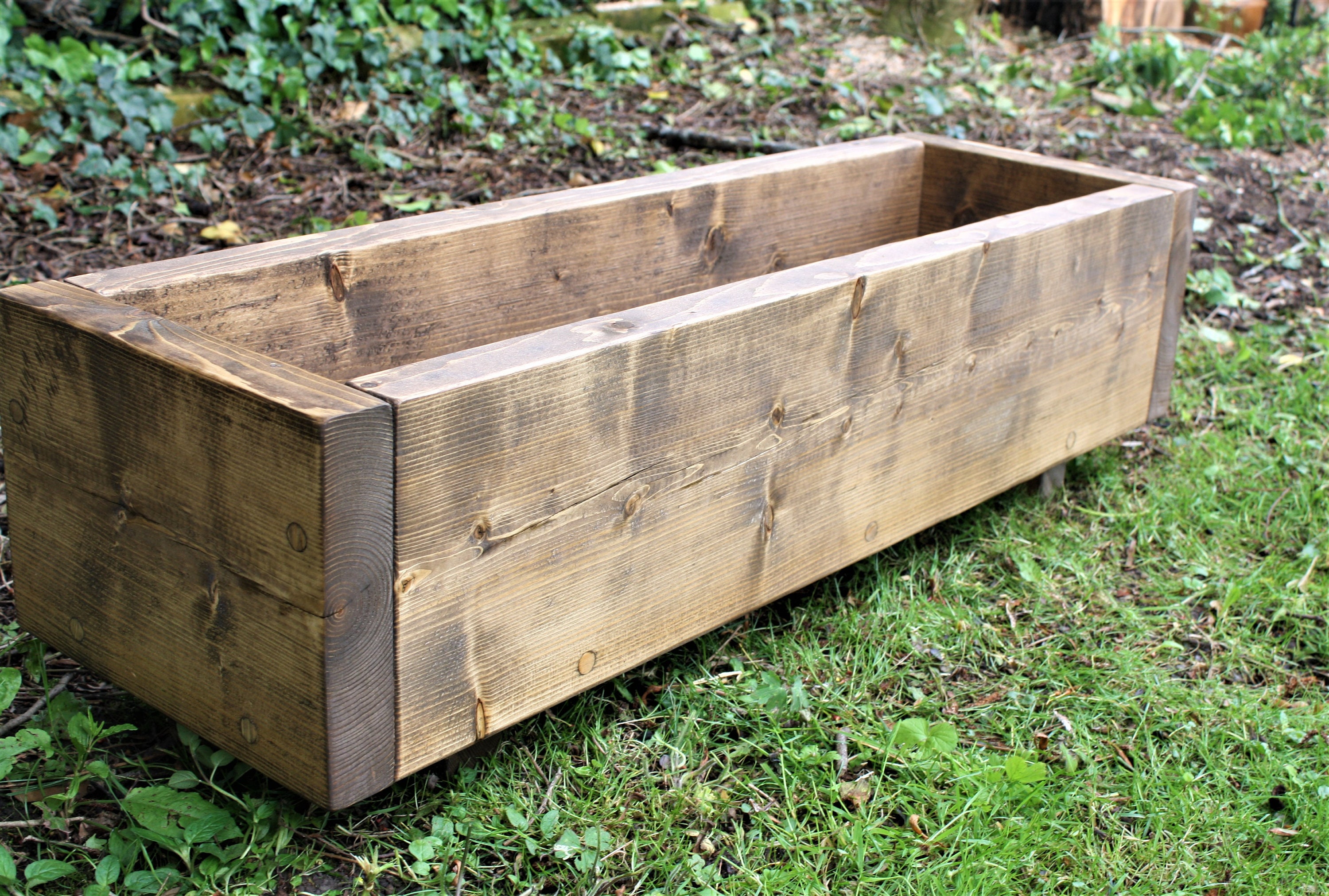 Large Solid Wood Garden Planter Rustic Reclaimed Style | Etsy