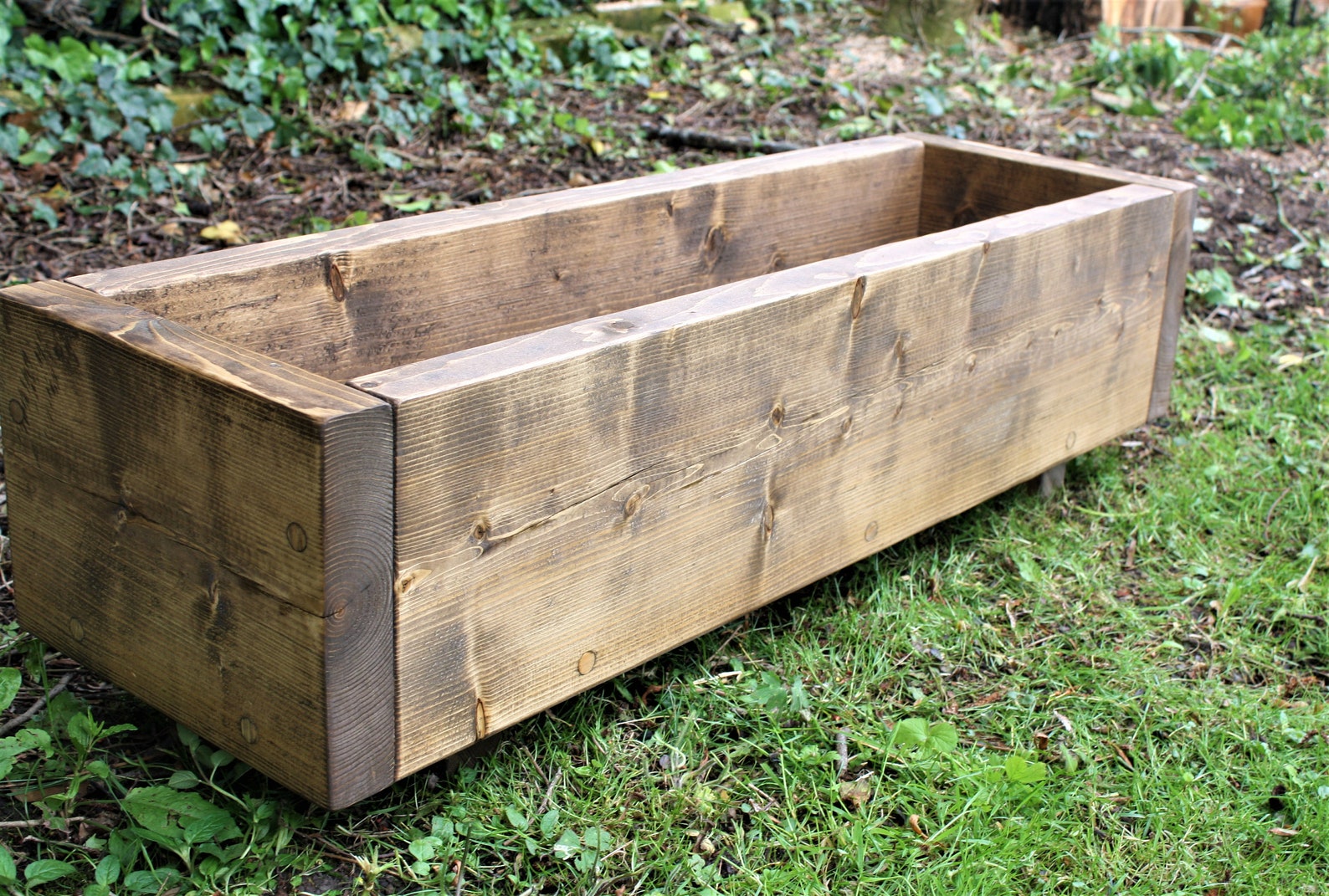 Large Solid Wood Garden Planter Rustic Reclaimed Style | Etsy UK