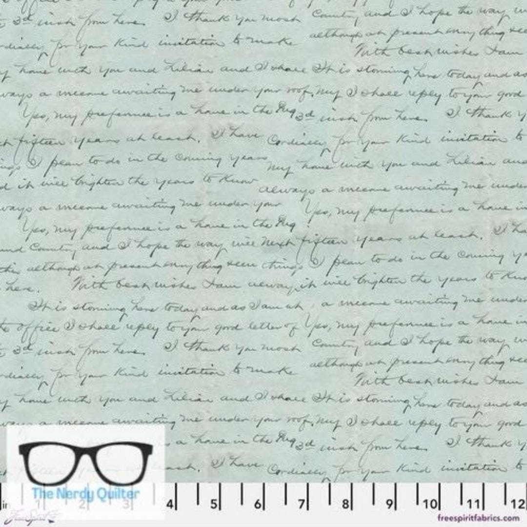 Palette Blue Script by Tim Holtz for Freespirit - Sold by the Half Yard ...