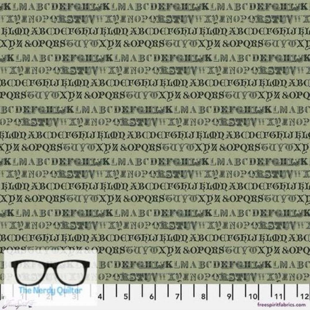Palette Green Typography by Tim Holtz for Freespirit - Sold by the Half ...