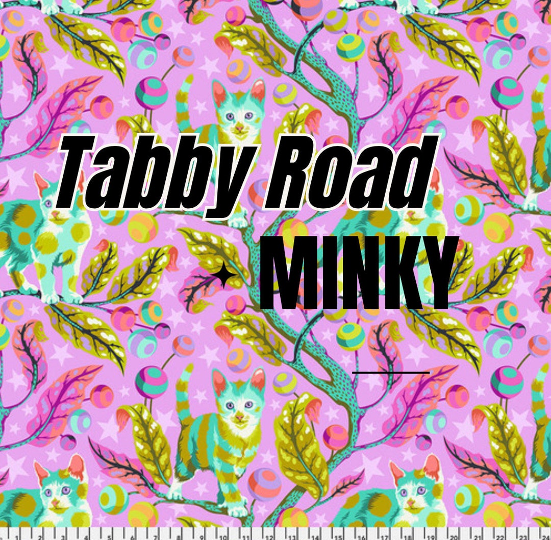 Minky Tabby Road Deja Vu Club Kitty in Electroberry by Tula Pink for ... Minky Tabby Road Deja Vu Club Kitty in Electroberry by Tula Pink for ...