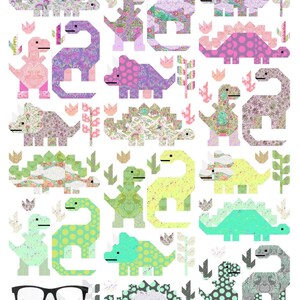 Dinosaur Quilt Kit and Pattern by Elizabeth Hartman Featuring Tula Pink ...