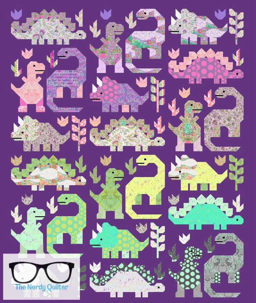 Dinosaur Quilt Kit and Pattern by Elizabeth Hartman Featuring Tula Pink ...