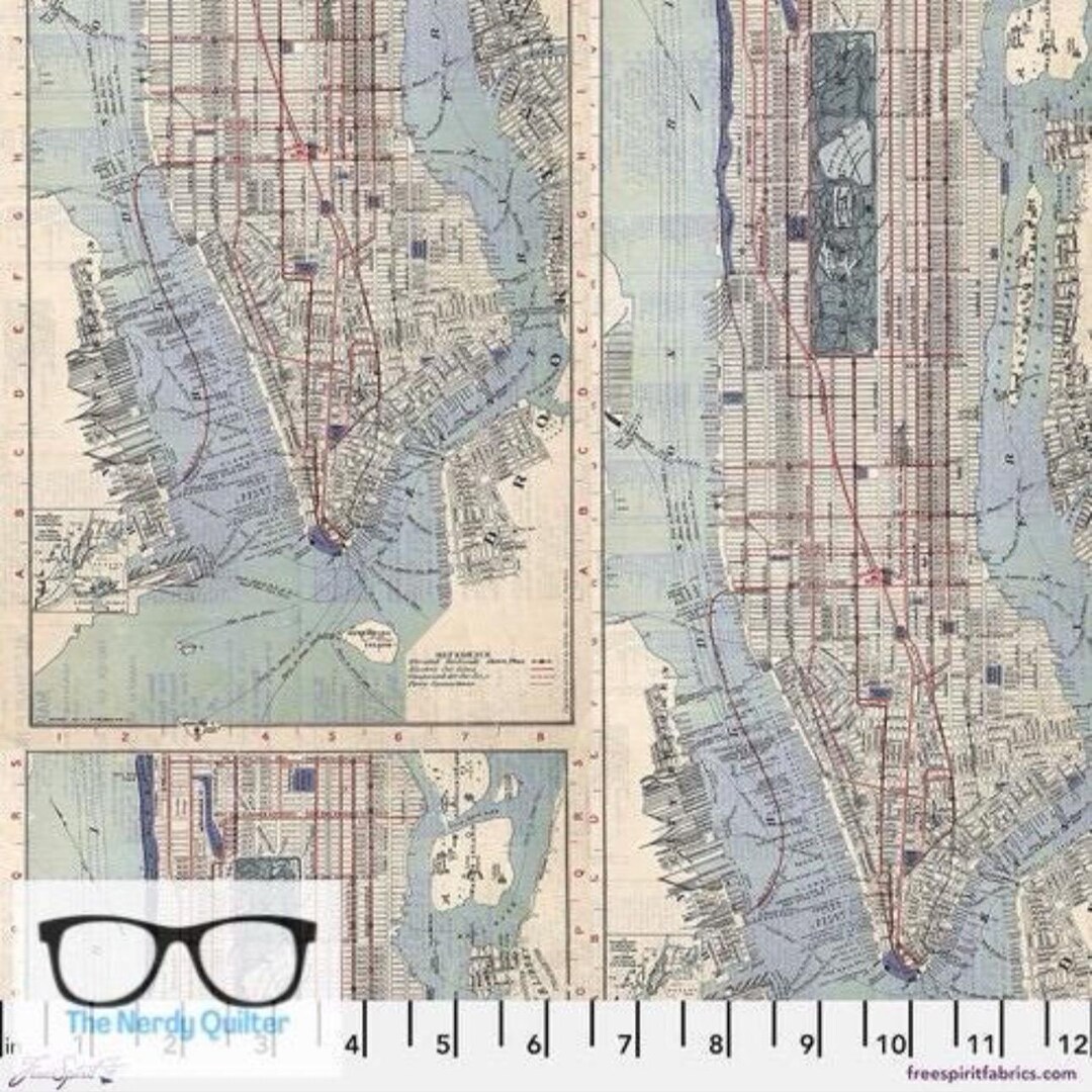 Preorder: Palette Indigo Map by Tim Holtz for Freespirit - Sold by the Half Yard - Etsy