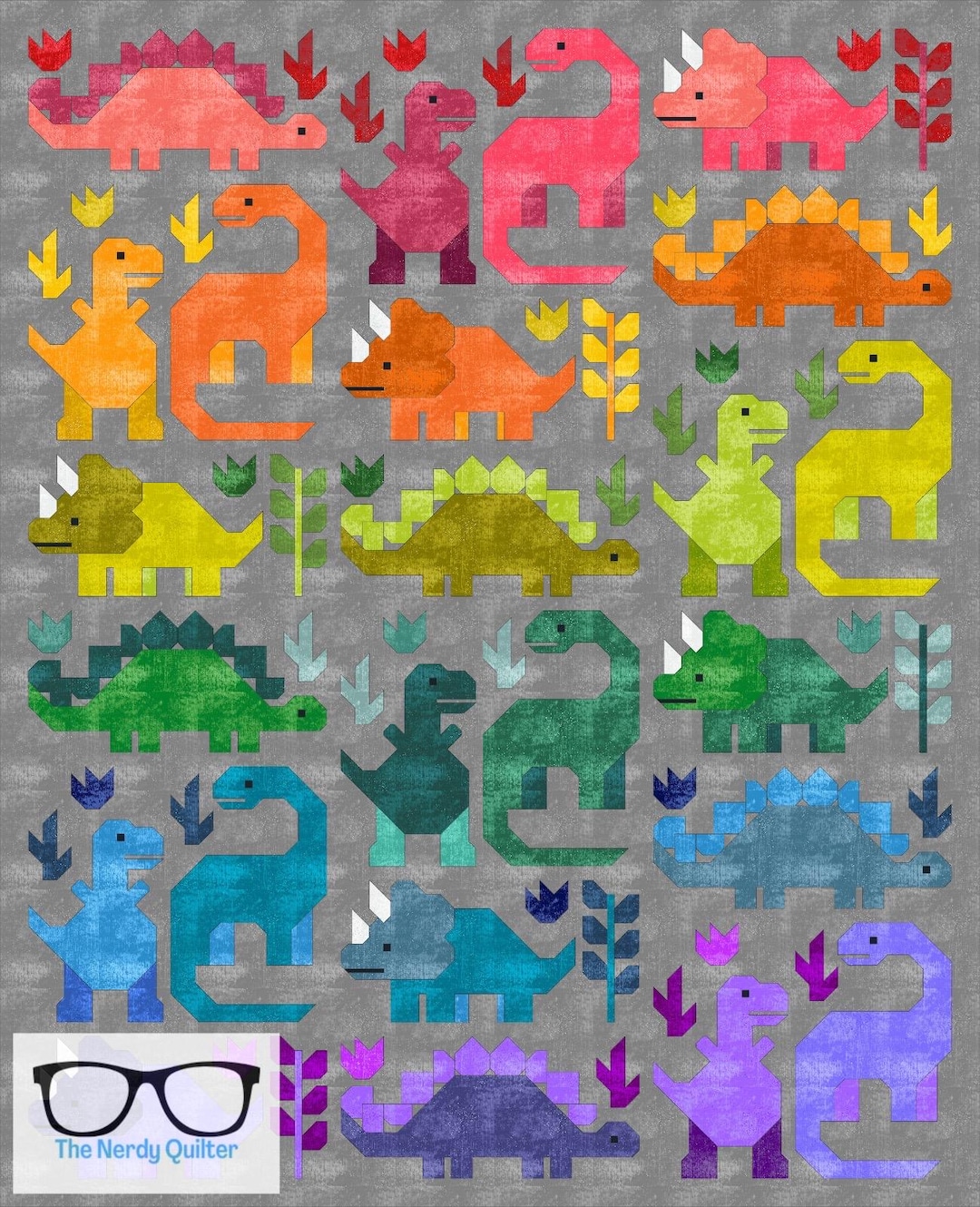 Dinosaur Quilt Kit and Pattern by Elizabeth Hartman Featuring Glaze 1 ...