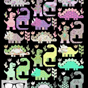 Dinosaur Quilt Kit and Pattern by Elizabeth Hartman Featuring Tula Pink ...