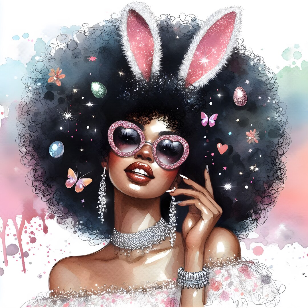 Happy Easter Afro Queen PNG and Jpg Beauty Afro Queen Sublimation,happy ...
