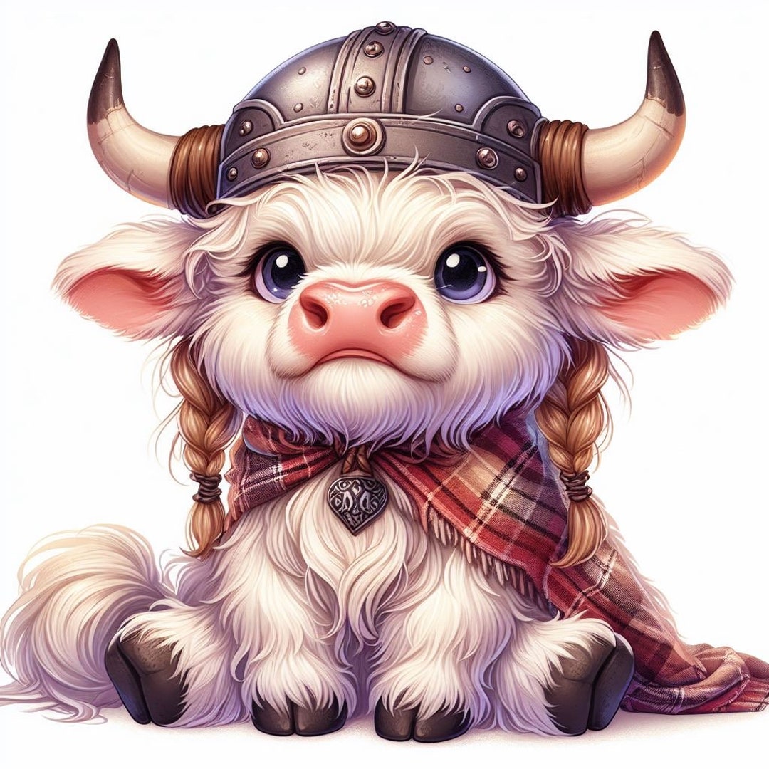 Highland Cow Watercolor Clipart Cuteviking Baby Cow PNG and JPG ...
