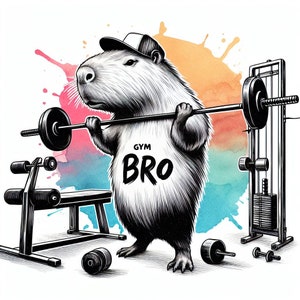 Gym Bro Capybara Png,capybara PNG, Deadlift Capybara Gift, Weights ...