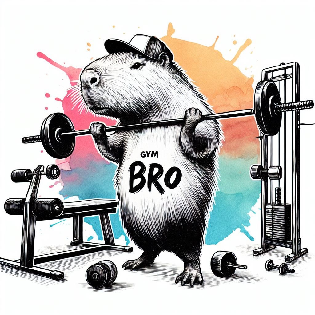 Gym Bro Capybara Png,capybara PNG, Deadlift Capybara Gift, Weights ...