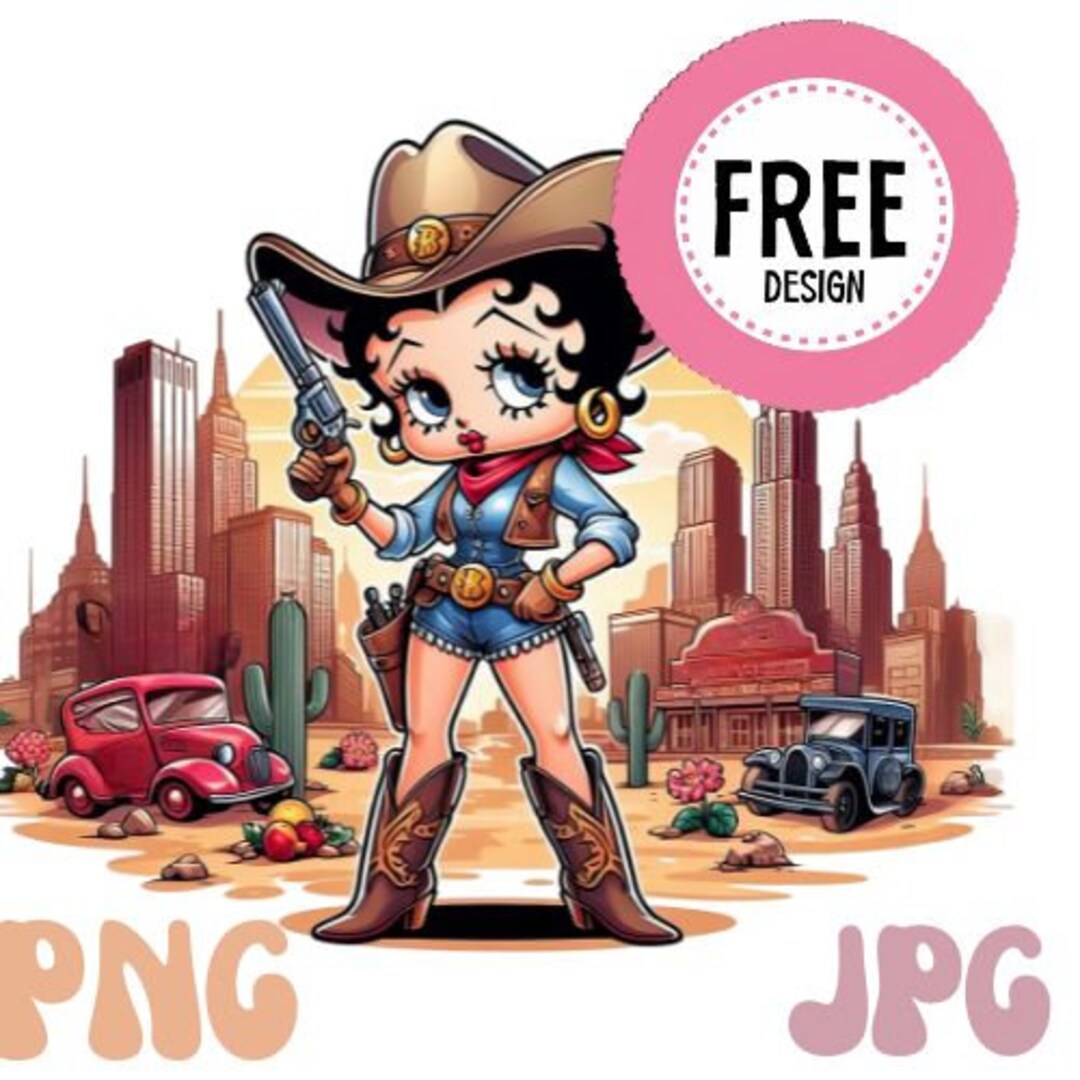 Betty Boop Cowgirl Chic Vegas CUTE Png With Love PNG Digital Download ...