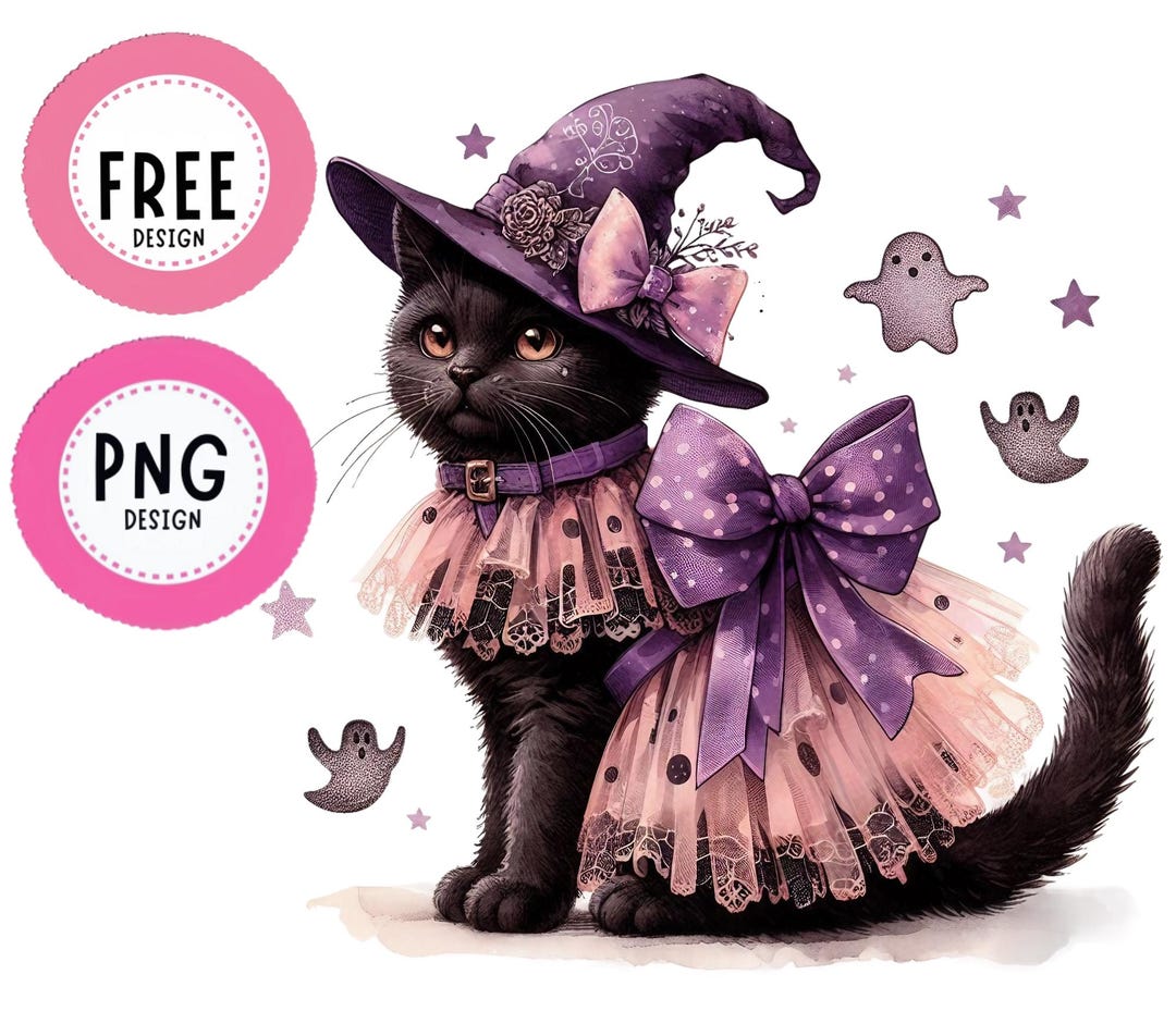 Cat Ghost Png, Halloween Png, Retro Png, Cute Png, Sublimation ...