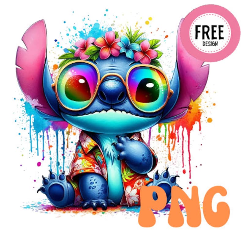 Summertime Stitch PNG Watercolor Splash, Clipart Images, Graphics and ...