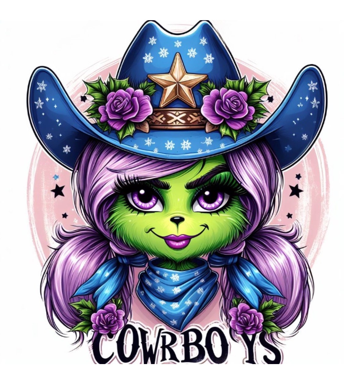 Grinch Cute Girl Cowboy,png,jpg ,cute Boujiee Grinch Png,texas Grinch ...