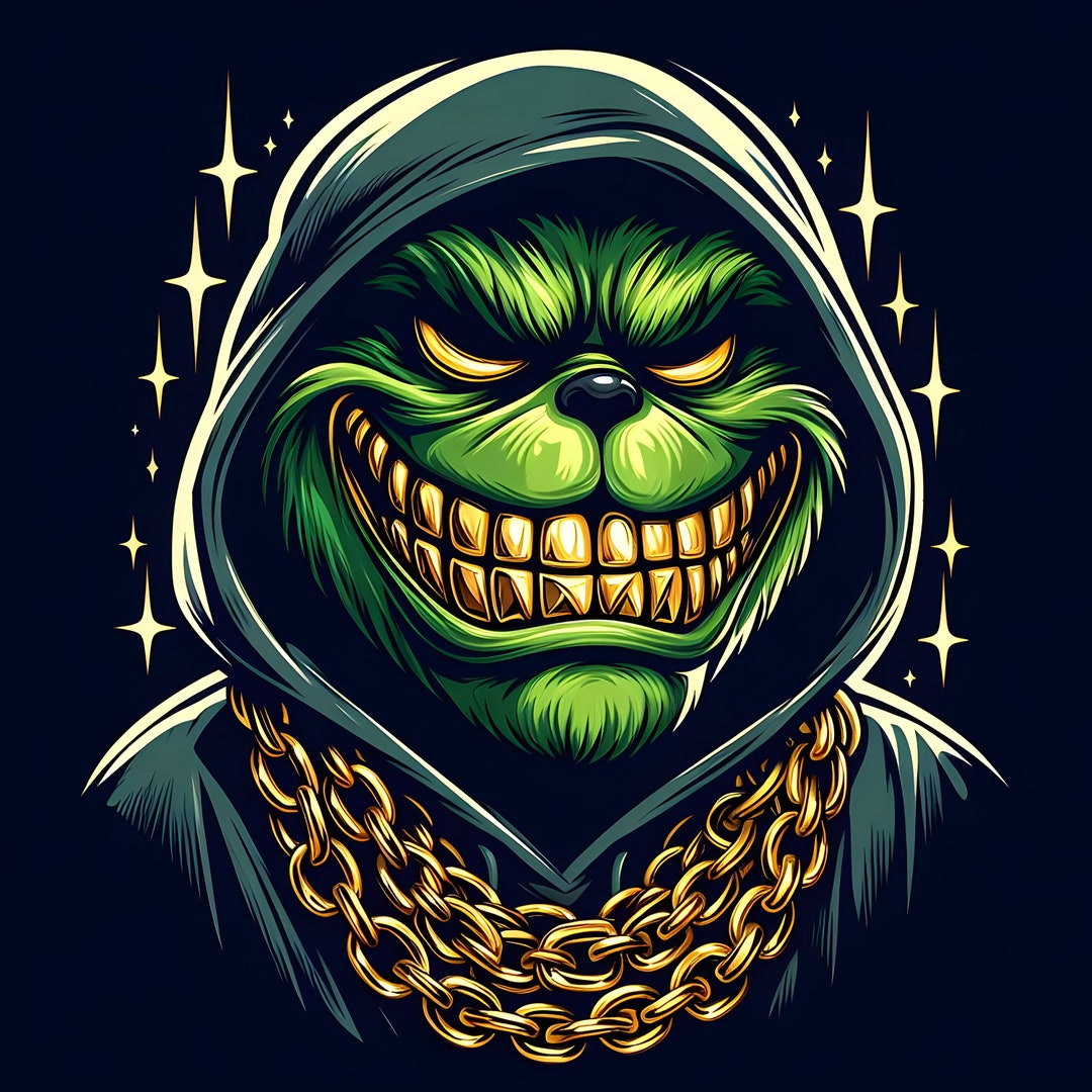 Gangster Grinch,png Christmas Clipart,png Grinch Mode Activated Grinch ...