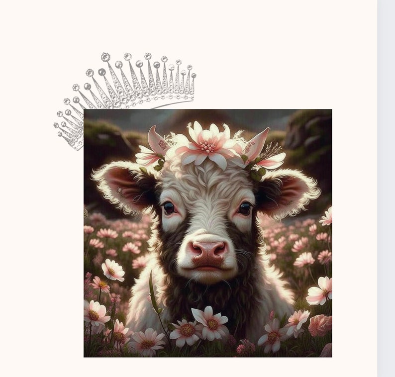 Highland Cow Watercolor Clipart Cute Leopard Bow Baby Cow PNG and JPG ...