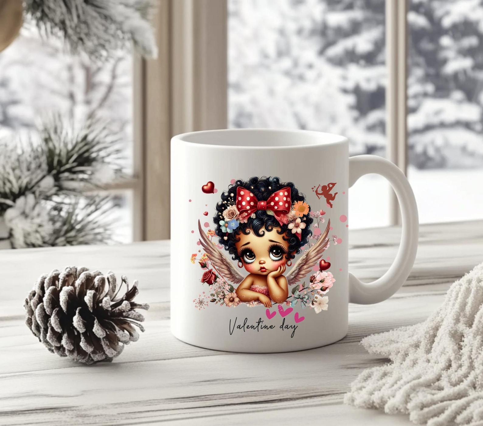 Afro Betty Boop Cupid's Hot Mess Png,glitter Valentines,valentine Png ...
