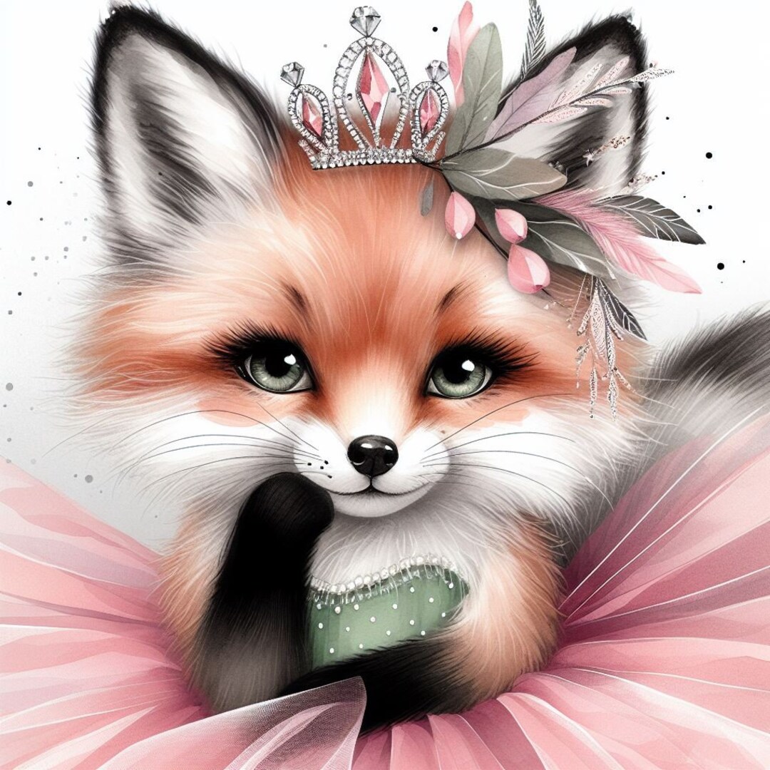 Mardi Gras Beauty Fox ,png,watercolor Beauty Mardi Gras Press,wall Art ...
