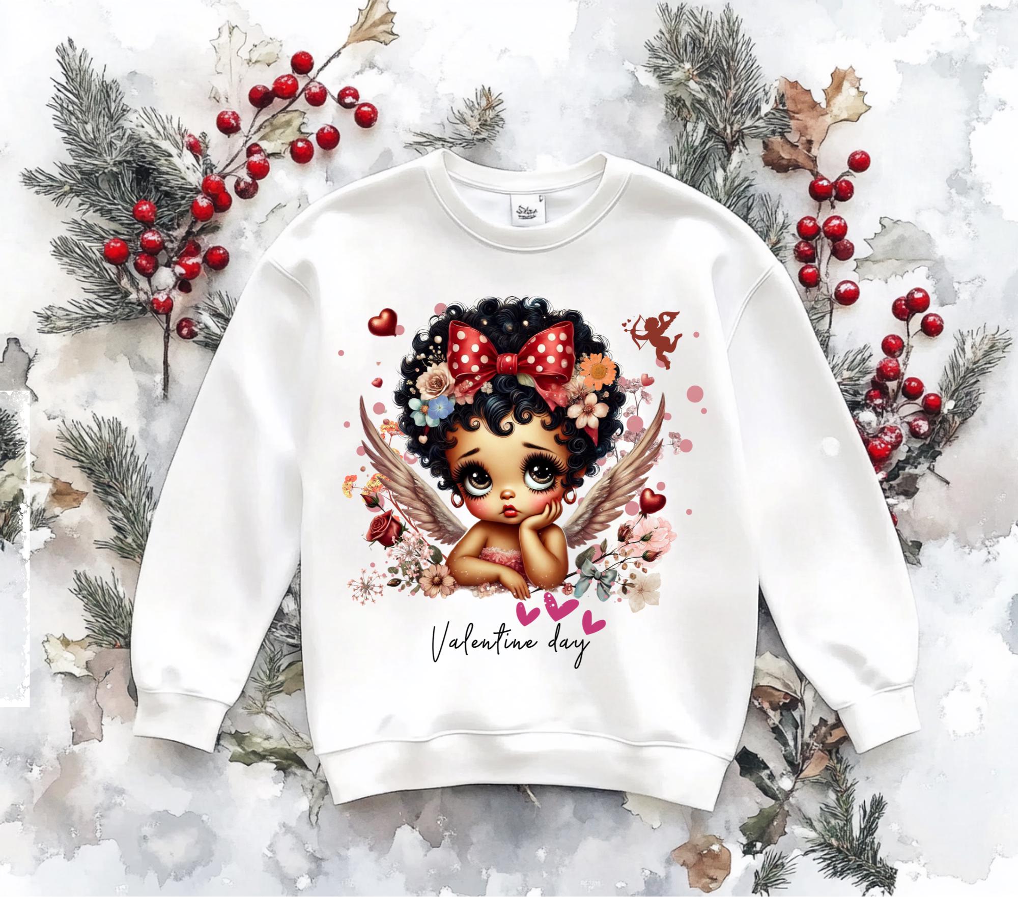 Afro Betty Boop Cupid's Hot Mess Png,glitter Valentines,valentine Png ...