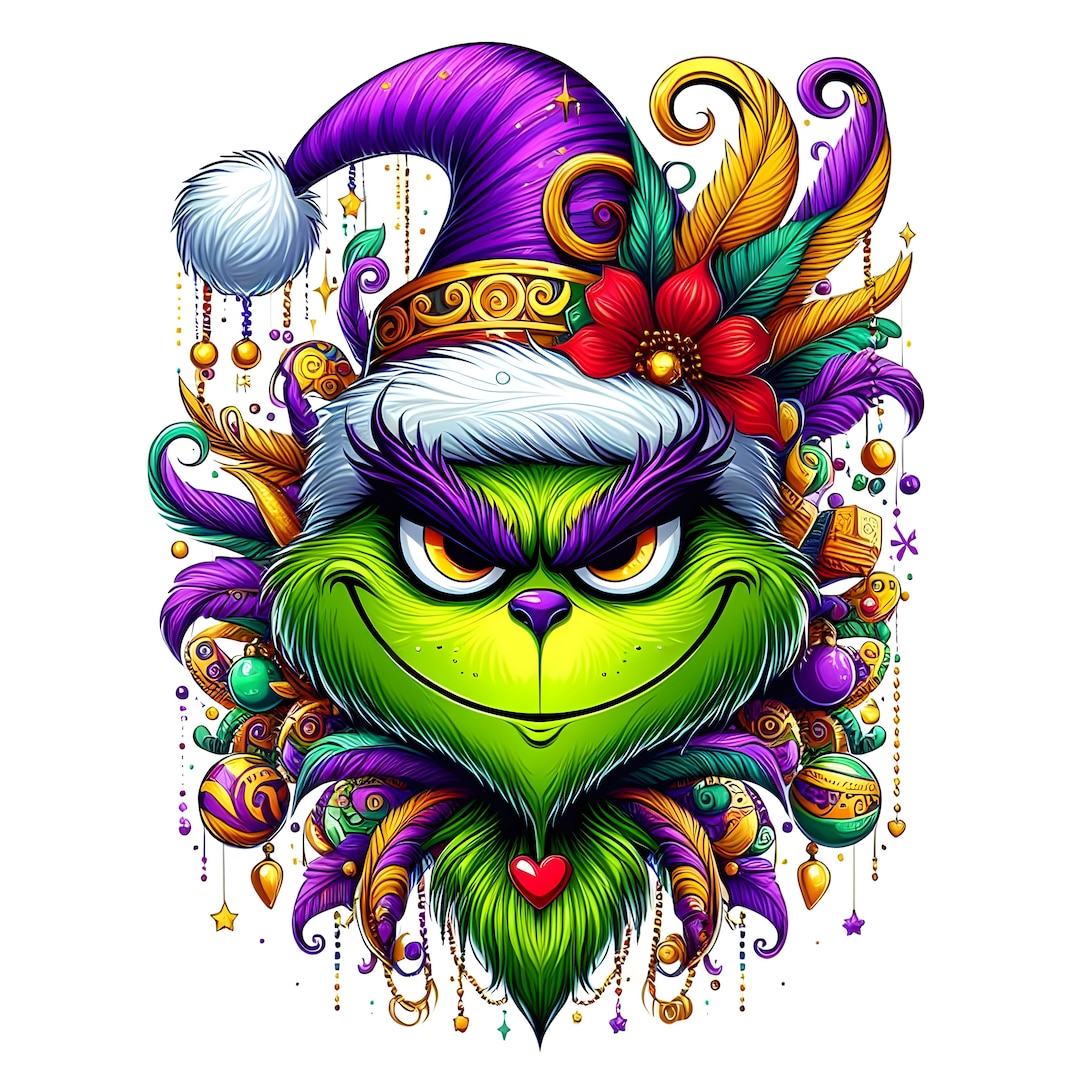Grinc Mardi Gras Grinc, PNG, SVG Clipart para sublimación, Grinc svg ...