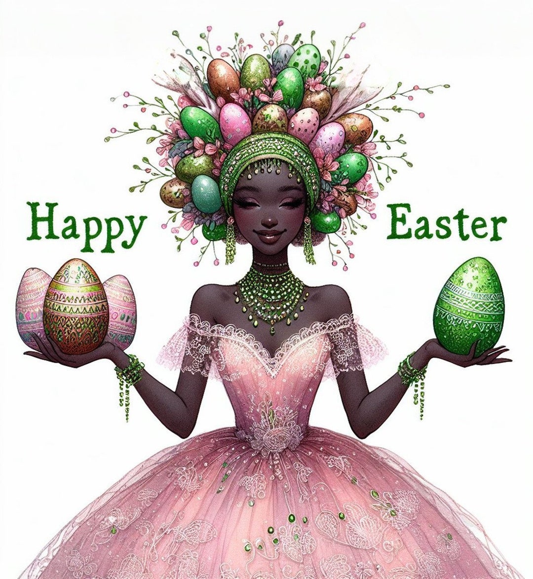 Beauty Afro Queen PNG and Jpg Beauty Afro Queen Watercolor Illustration ...