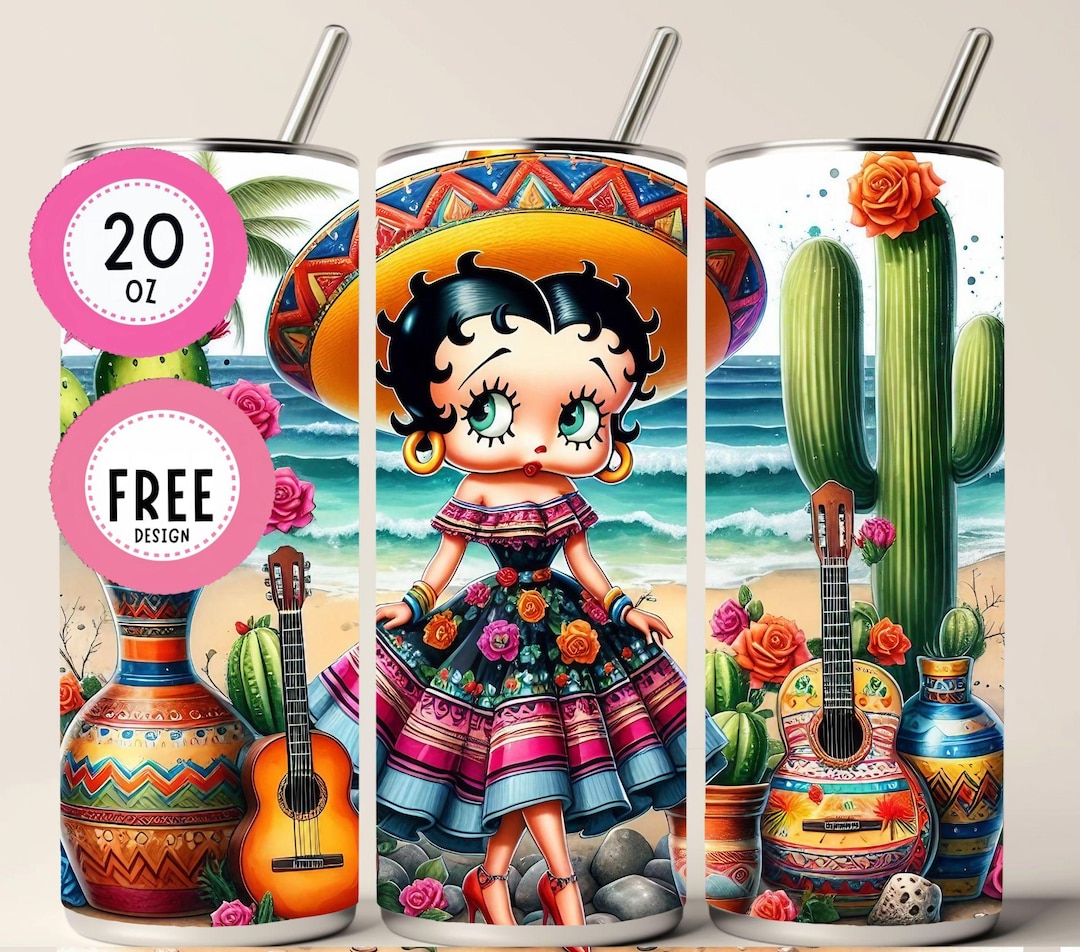 Betty Boop Cowgirl Chic Tumbler Wrap 20 Oz Skinnyt Umbler,chibi and ...