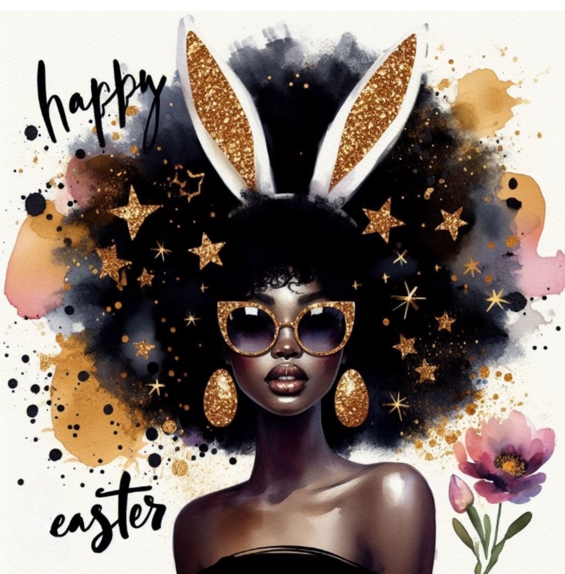 Happy Easter Afro Queen PNG and Jpg Beauty Afro Queen Sublimation,happy ...
