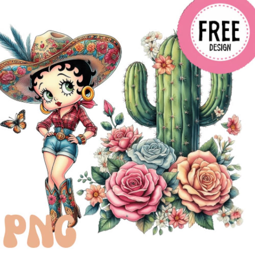 Betty Boop Cowgirl Chic Chibi and Mexican CUTE Cow With Valentine Day ...