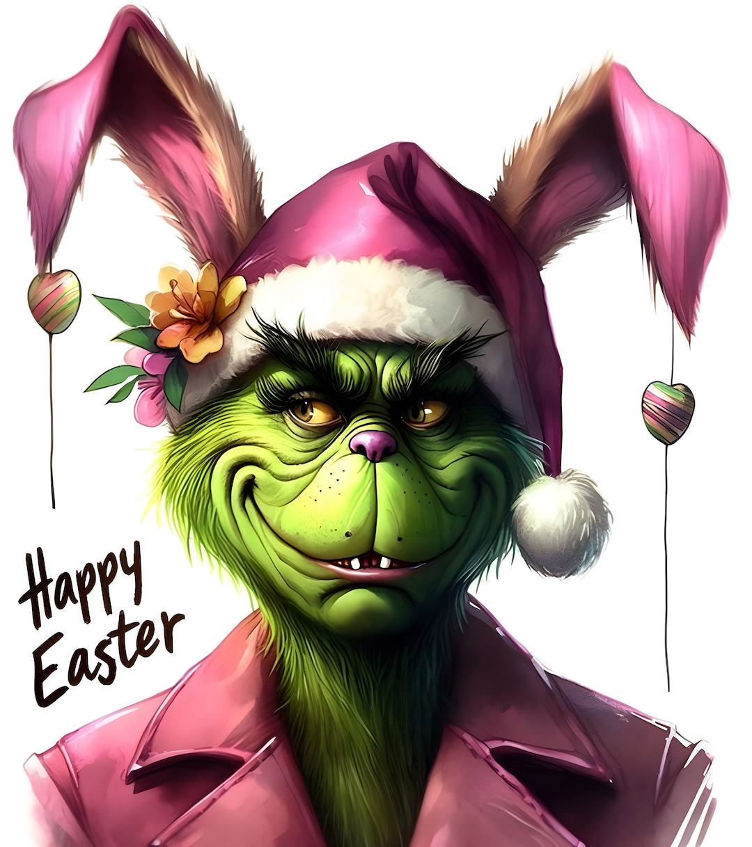 Happy Easter Grinch Grinc,png JPG Easter,grinch Inspired Easter Bunny ...