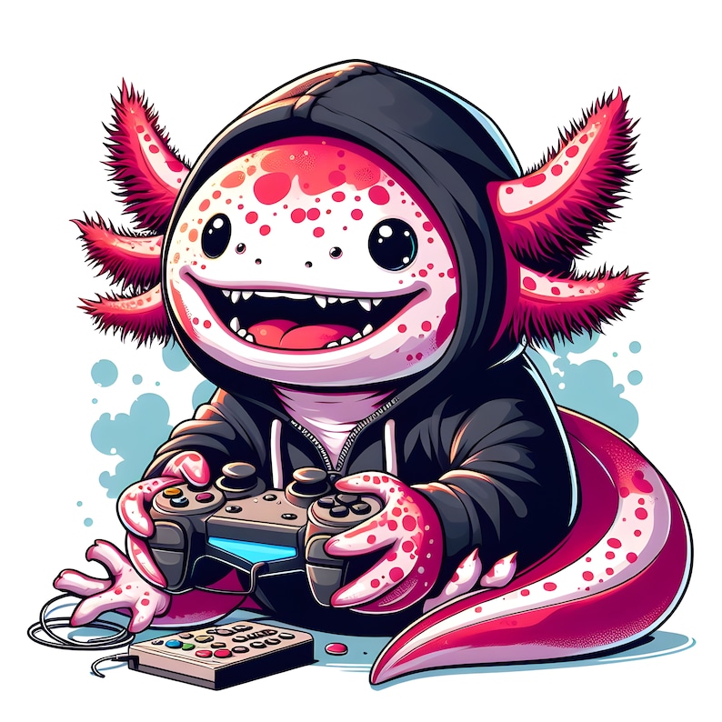 Axolotl Playing Video Games,png,jpg,gaming Axolotl Svg, Sublimation ...