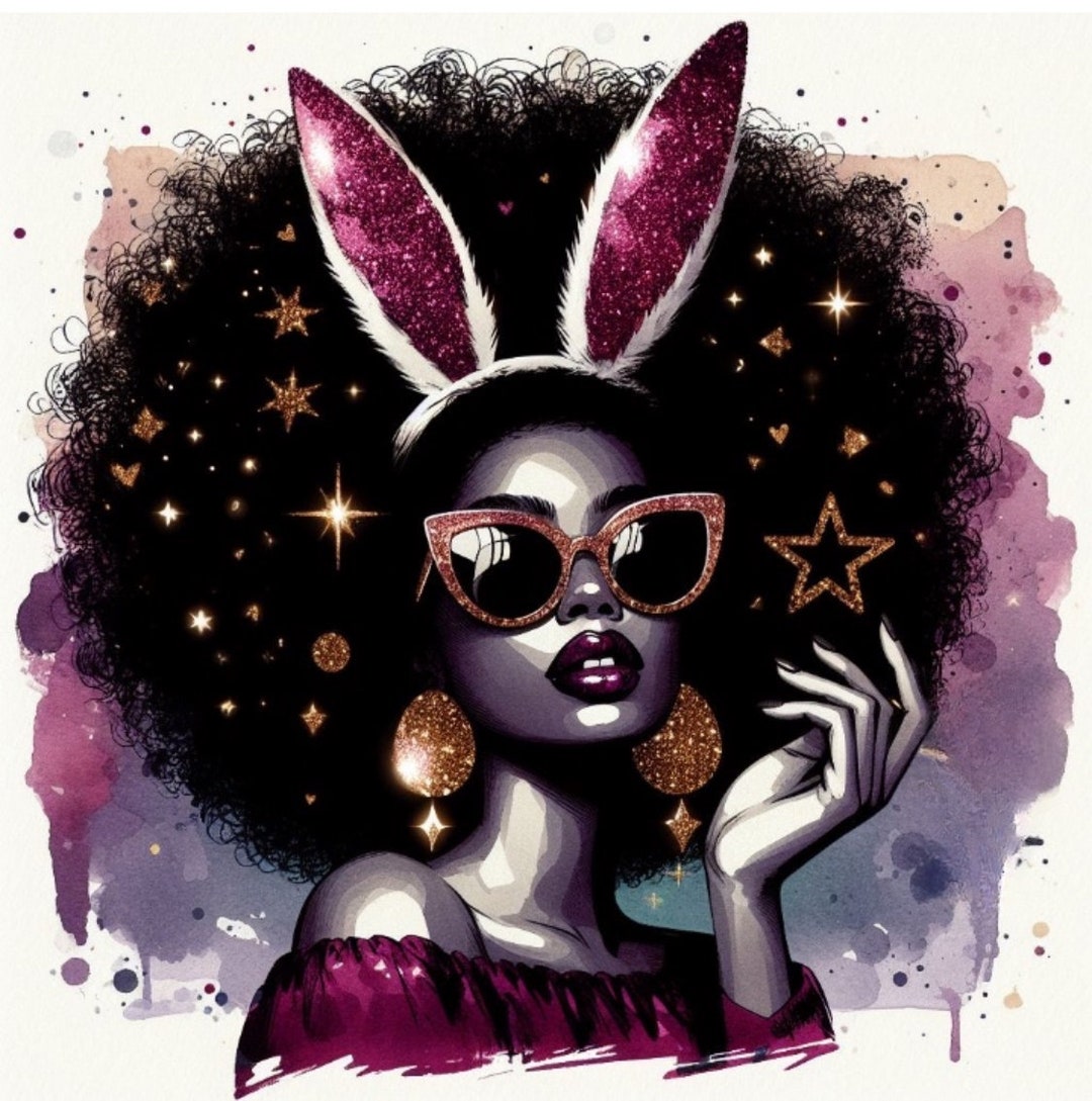 Happy Easter Afro Queen PNG and Jpg Beauty Afro Queen Sublimation,happy Easter Print,black Woman ...