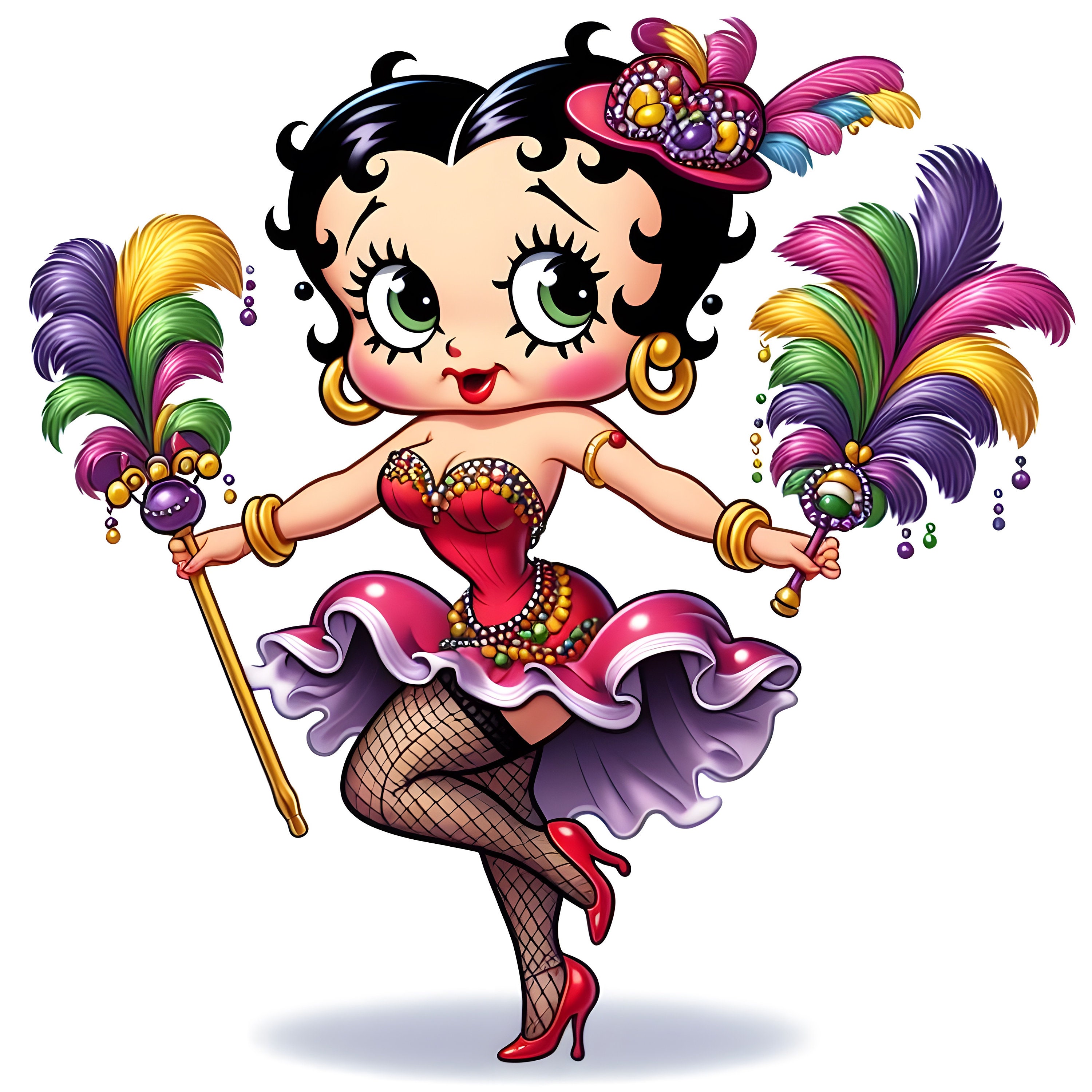 Betty Boop Mardi Gras Cute Girl , PNG, Jpg ,cute Girl Sublimation ,cute ...
