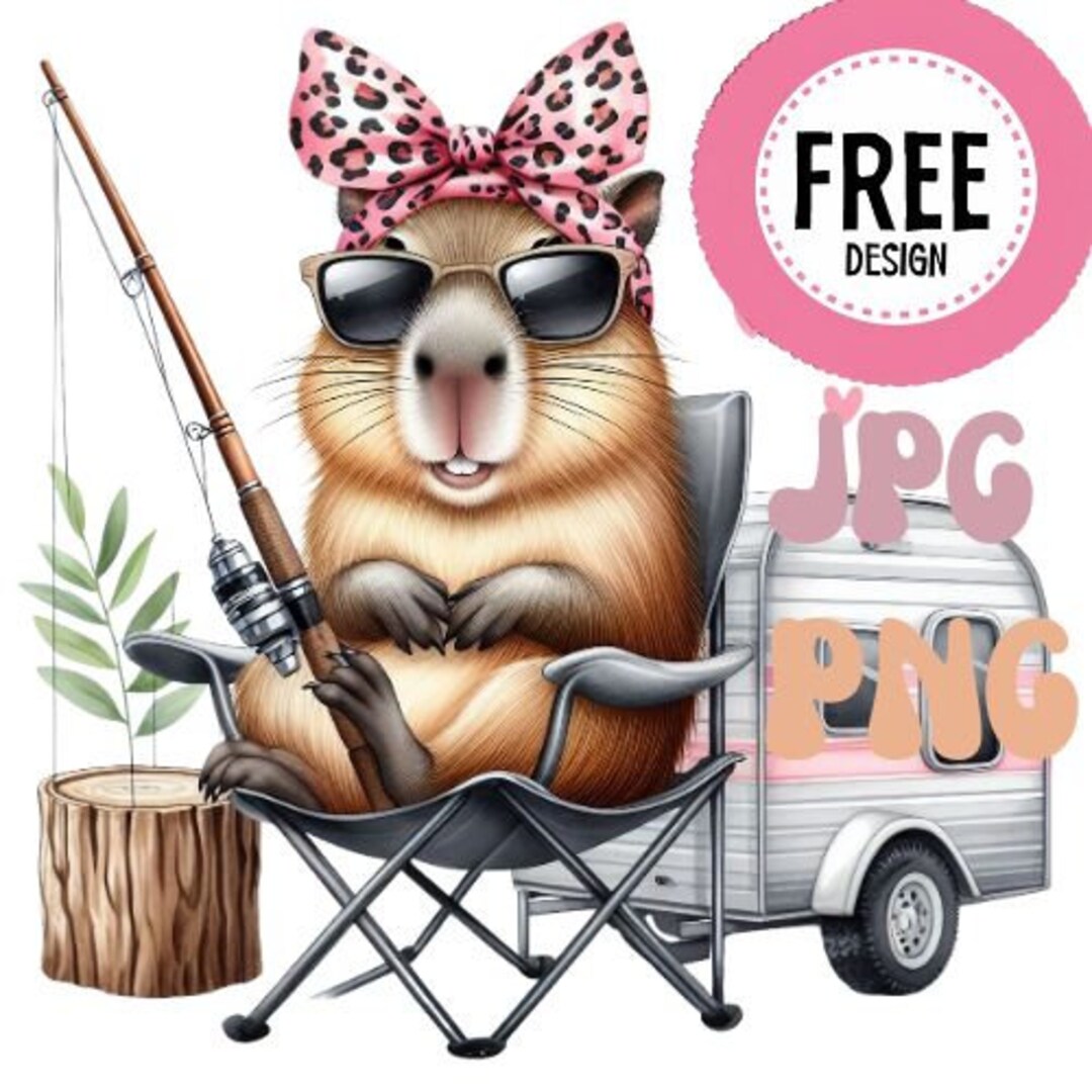 Cute Capybara Chill ,png,jpg, Picnic Camping Gaming Decor, Sublimation ...