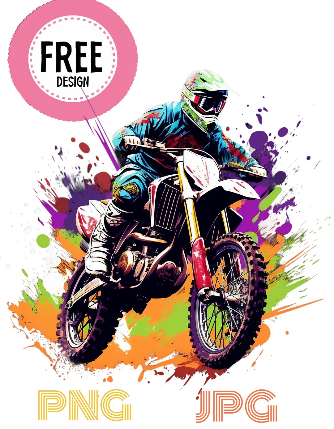 Mardi Gras Motocross Watercolor, Bike Boys Clipart Mardi Gras Motorcycle PNG Commercial Use ...