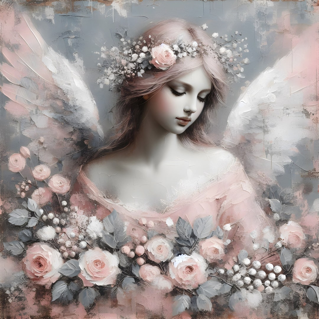 Vintage Victorian Angel Wings Painting Digital Painting Decorating ...
