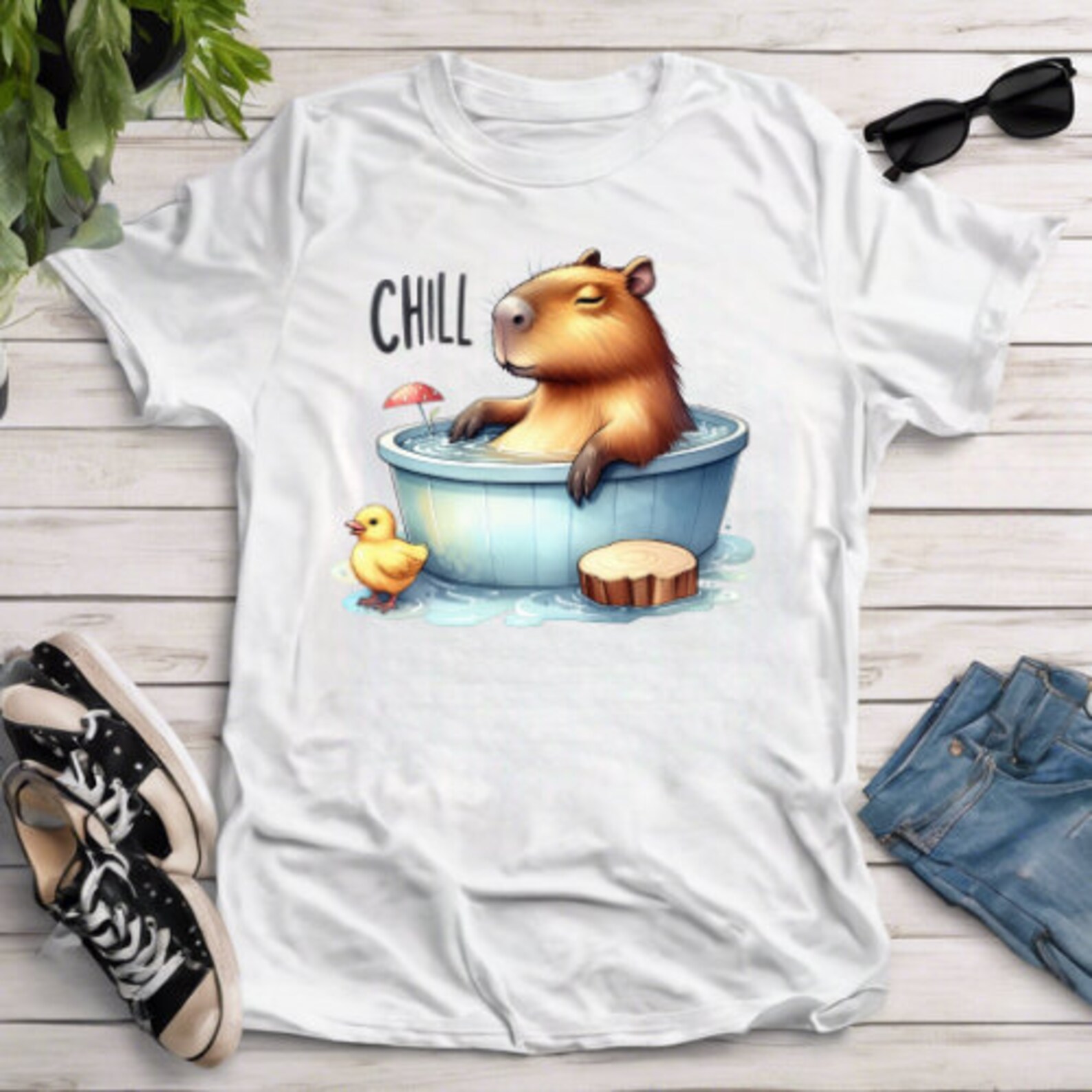 Cute Capybara Chill ,png,jpg, Picnic Camping Gaming Decor, Sublimation ...