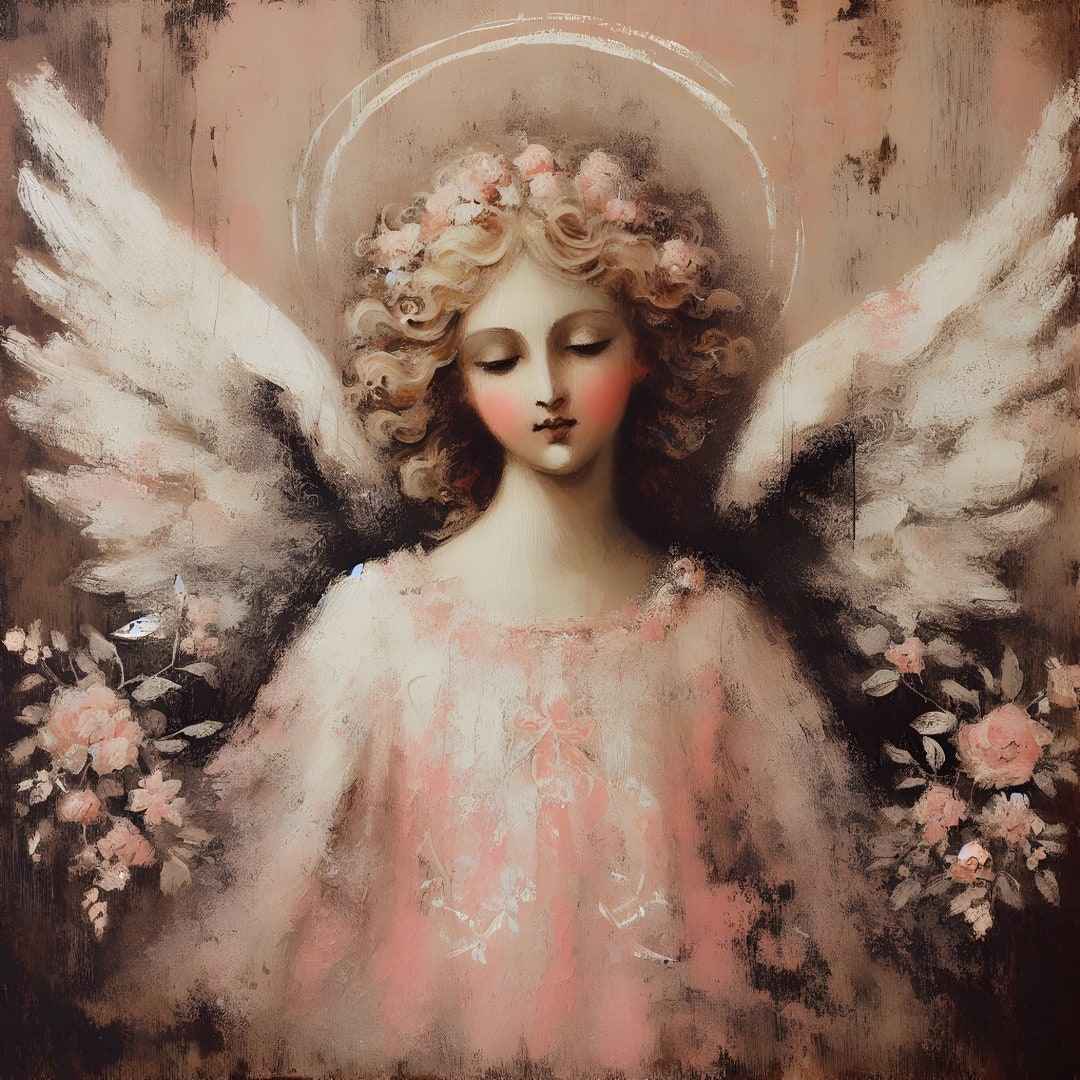 Vintage Victorian Angel Wings Painting Digital Painting Decorating ...