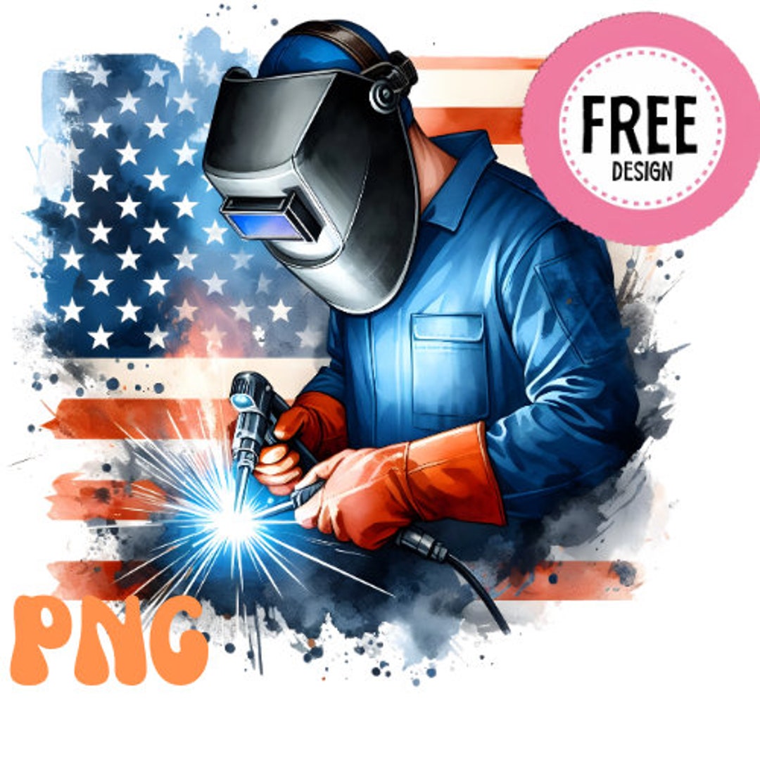 Welder Watercolor Welding US Flag 4th of July Sublimation Iron Worker ...