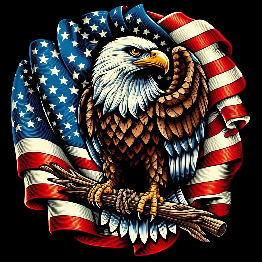 Eagle Flag PNG Patriotic USA Eagle Flag Clipart American Eagle Commercial Use Transparent ...