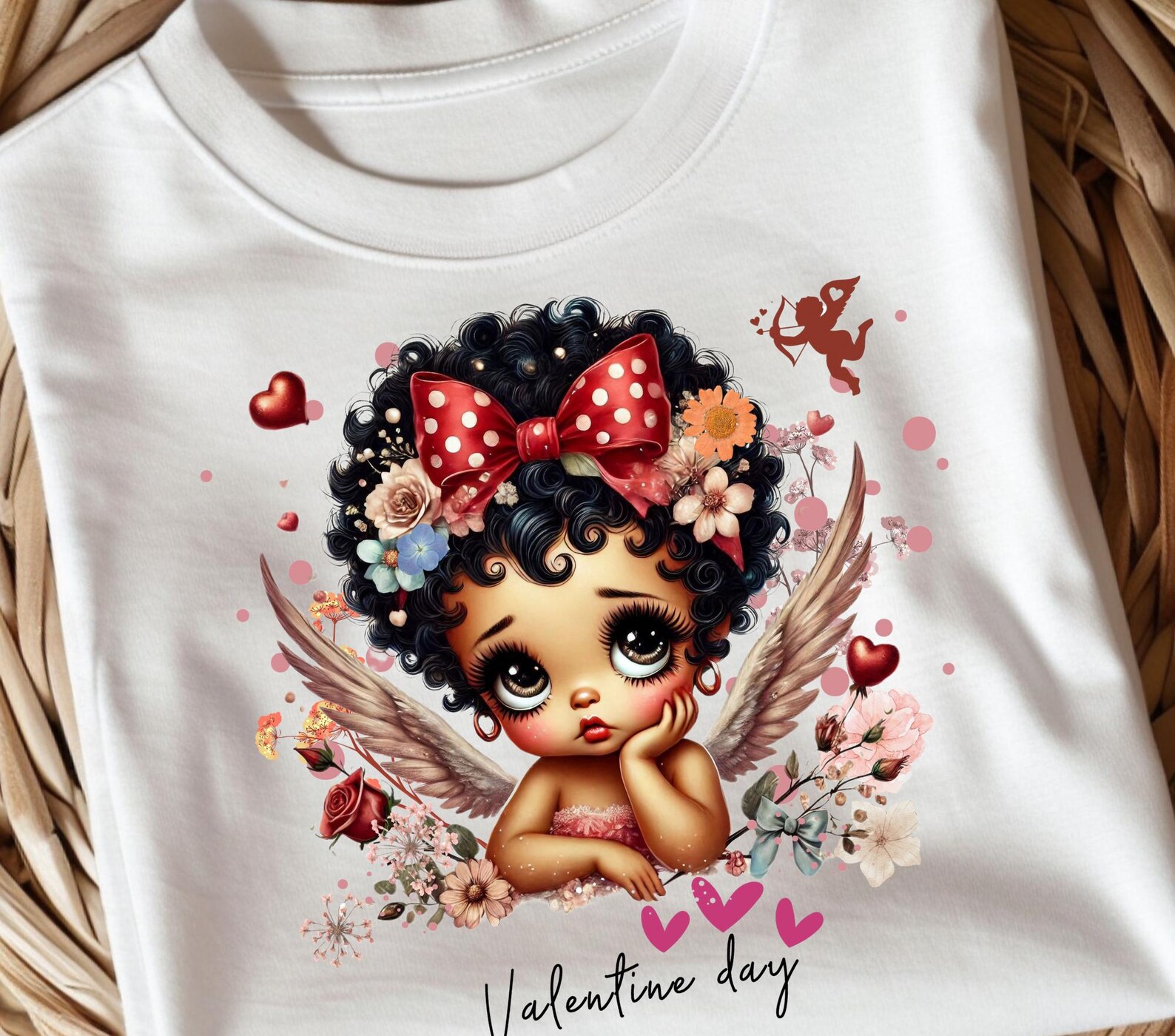Afro Betty Boop Cupid's Hot Mess Png,glitter Valentines,valentine Png ...