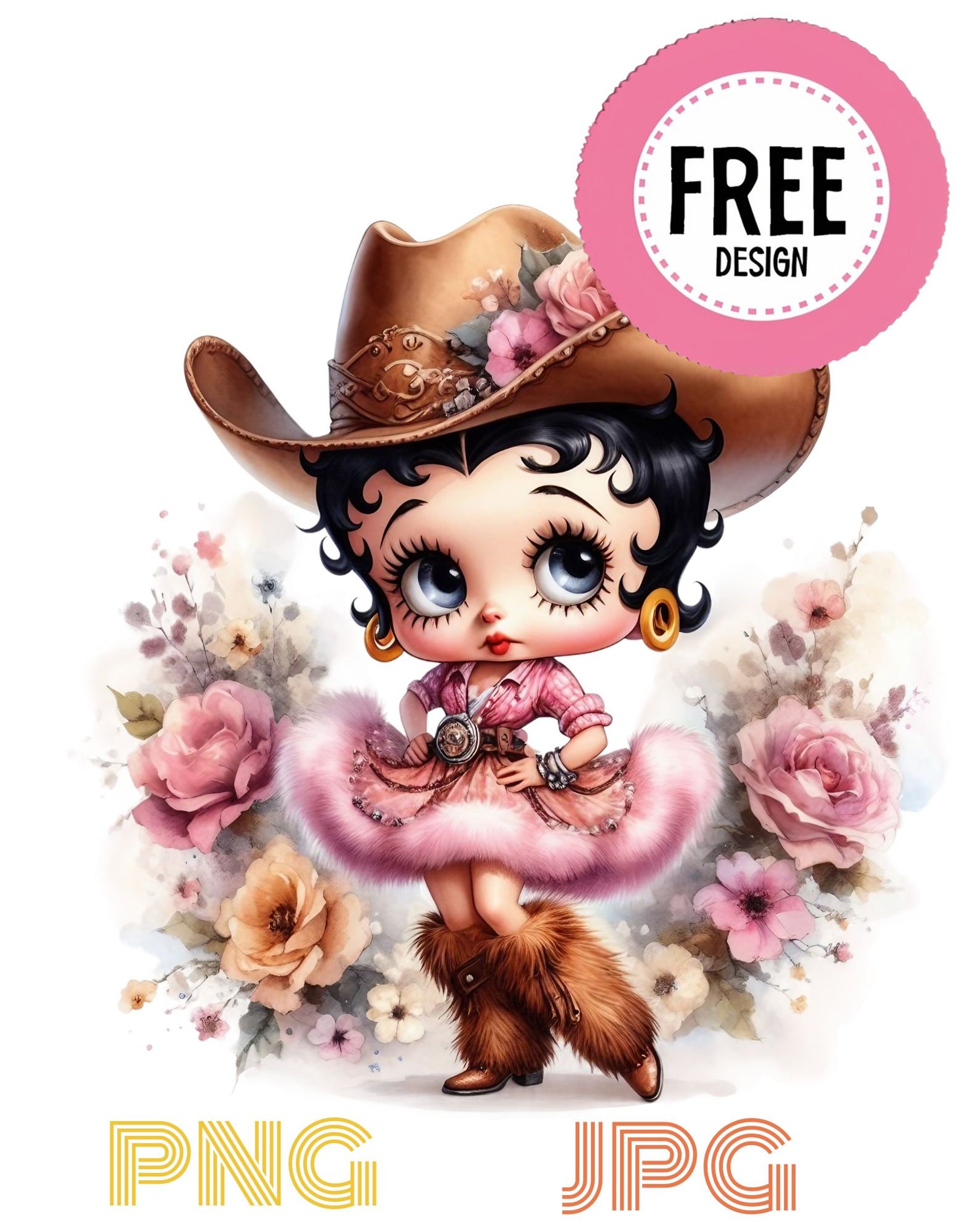 Betty Boop and Betty Boop CUTE Cow With Mom Day Love PNG Digital ...