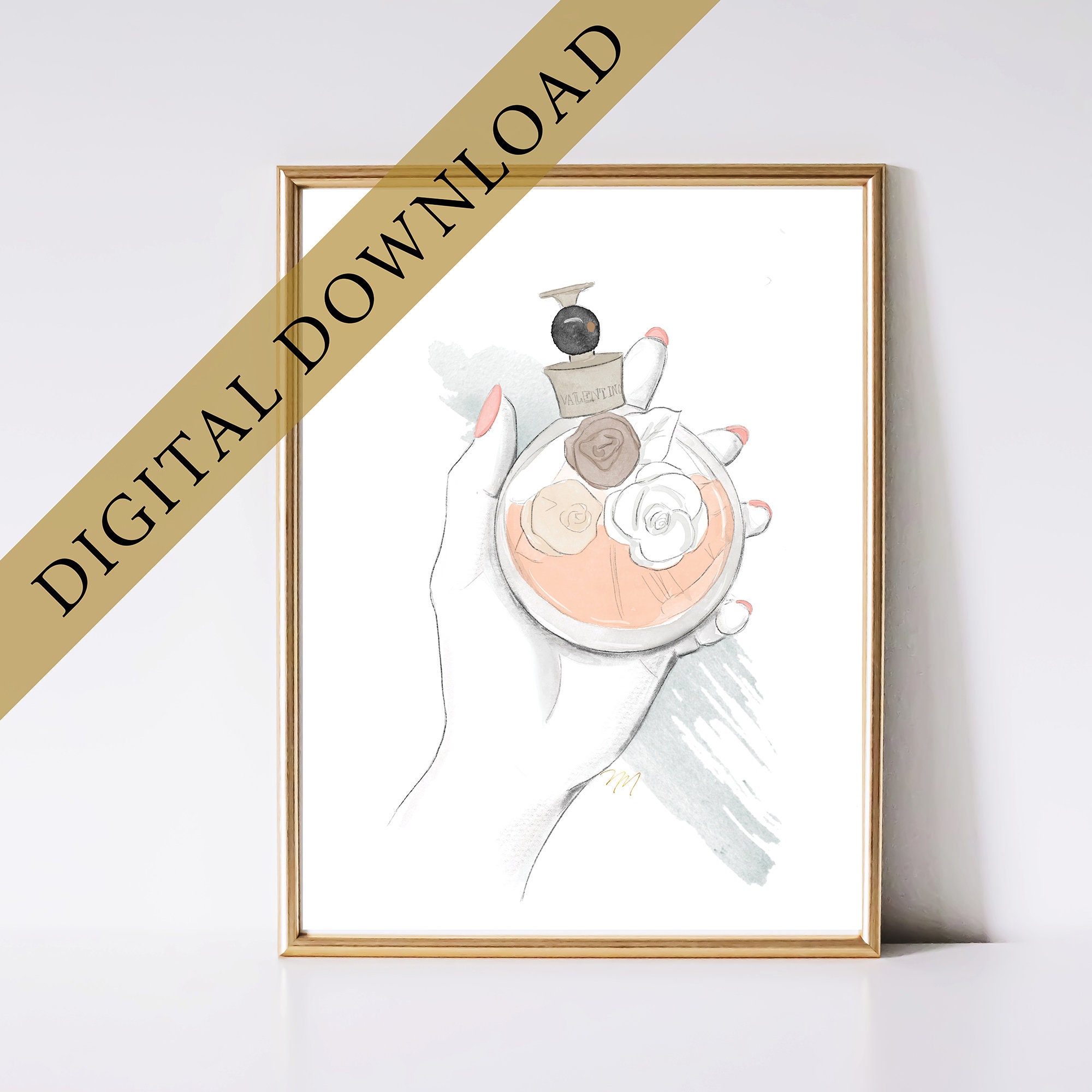 DIGITAL DOWNLOAD Smell the Flowers Art Print - Watercolor Painting Wall ...