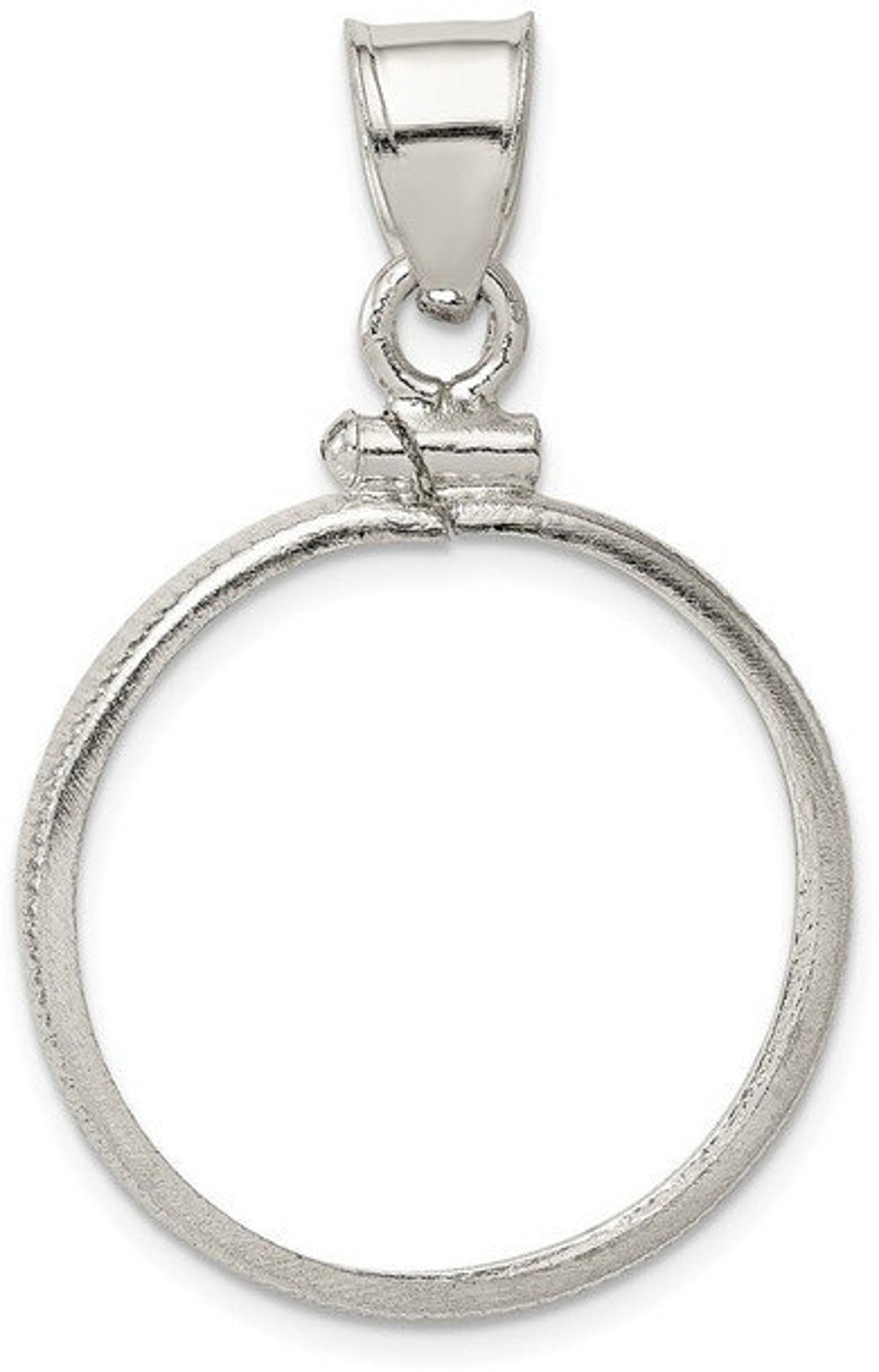 Sterling Silver 21.1 X 2mm Plain Coin Bezel Pendant - Etsy