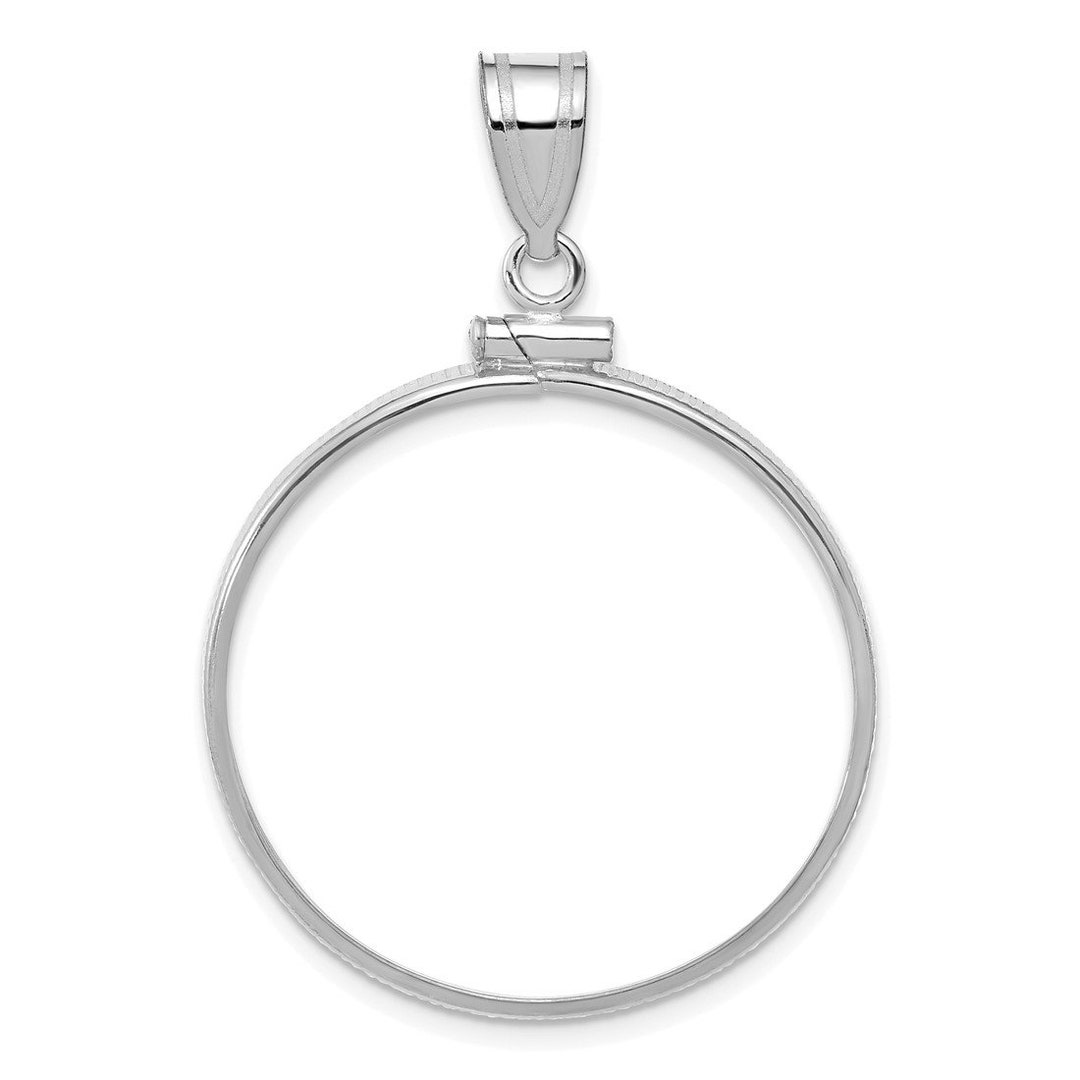 Sterling Silver Polished 27.0 X 1.85mm Screw Top Coin Bezel Pendant - Etsy