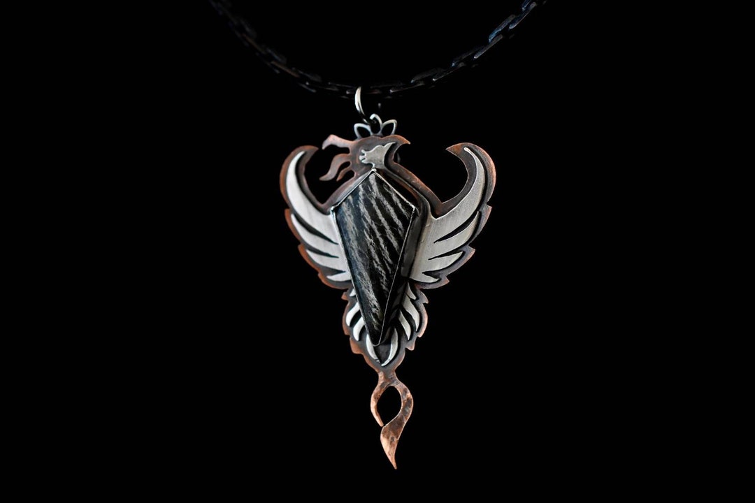 Rising Phoenix Pendant, Phoenix Silver and Copper Pendant, Myths and ...